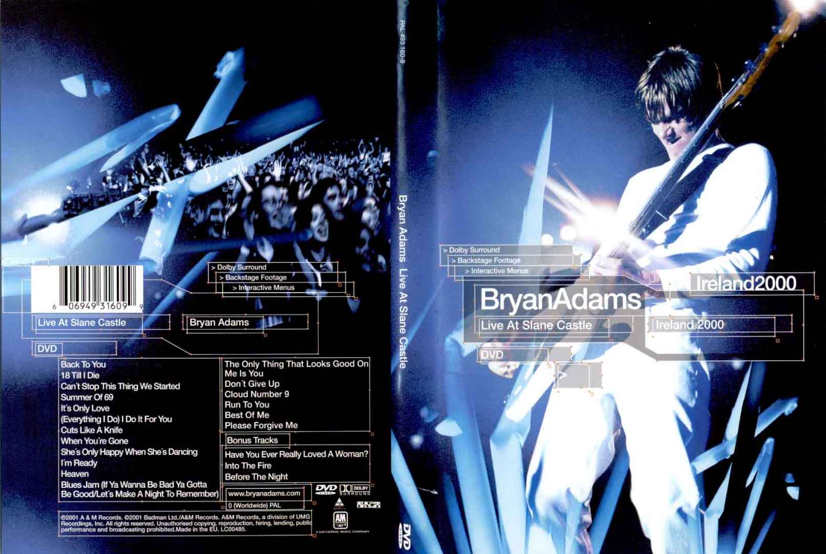 Bryan Adams Live At Slane Castle : Front | DVD Covers | Cover Century ...